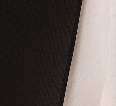 Colorblock Jumpsuit With Skirt Overlay In Black Ivory - Adrianna Papell